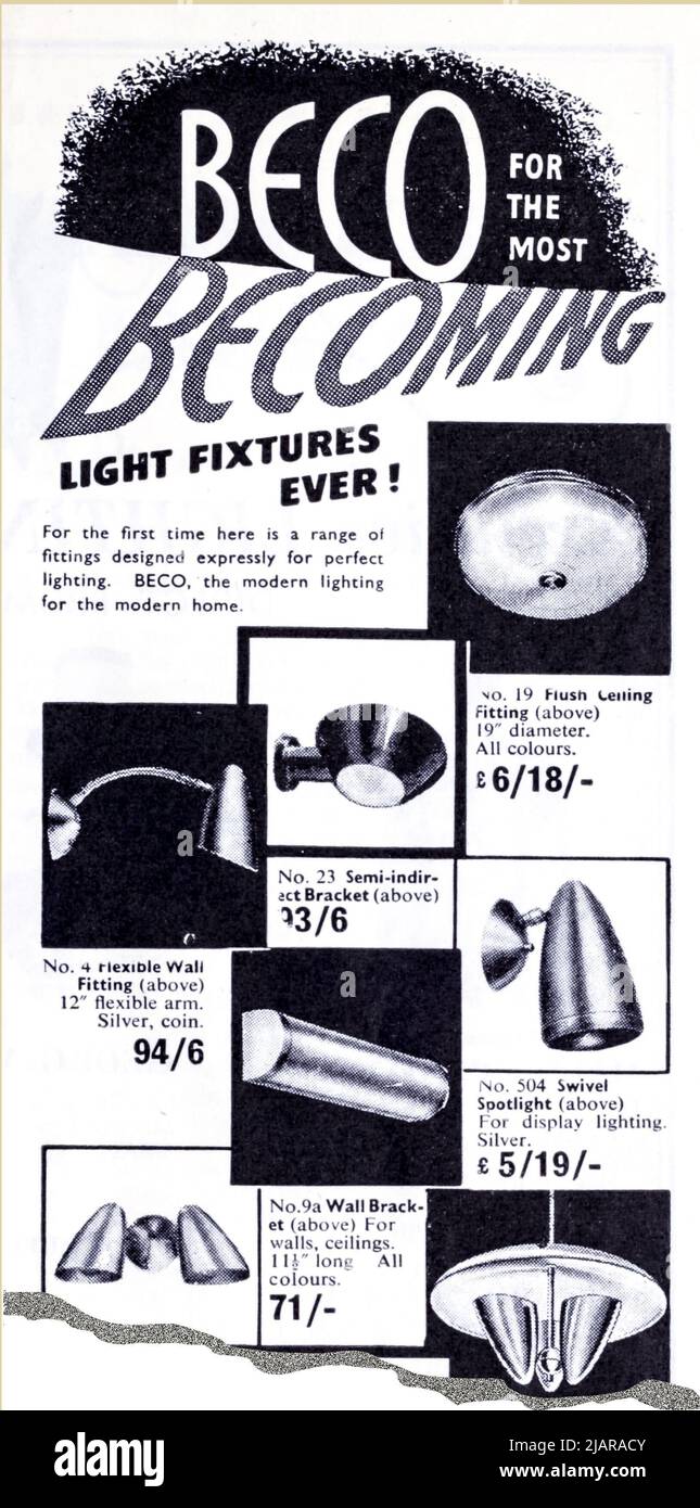Beco Lighting advertisement in The Australian home beautiful, Vol. 32 ...