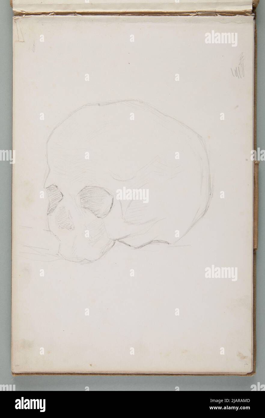 Card 1 Recto: Sketch of a corpse skull; Bryll, Ferdynand (1863 1922 ...