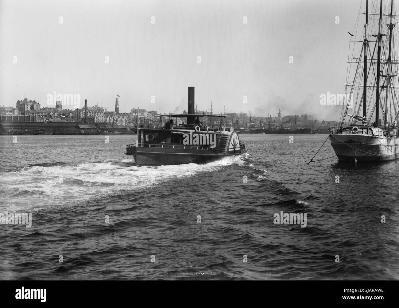 Sydney Ferry BALMAIN 1890s - Paddle ferry 'Balmain' passing the ...
