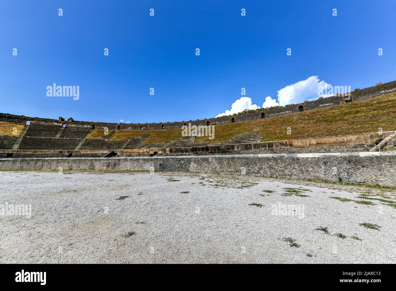 Amphitheatre in ancient Roman city of Pompeii. The Amphitheatre of ...