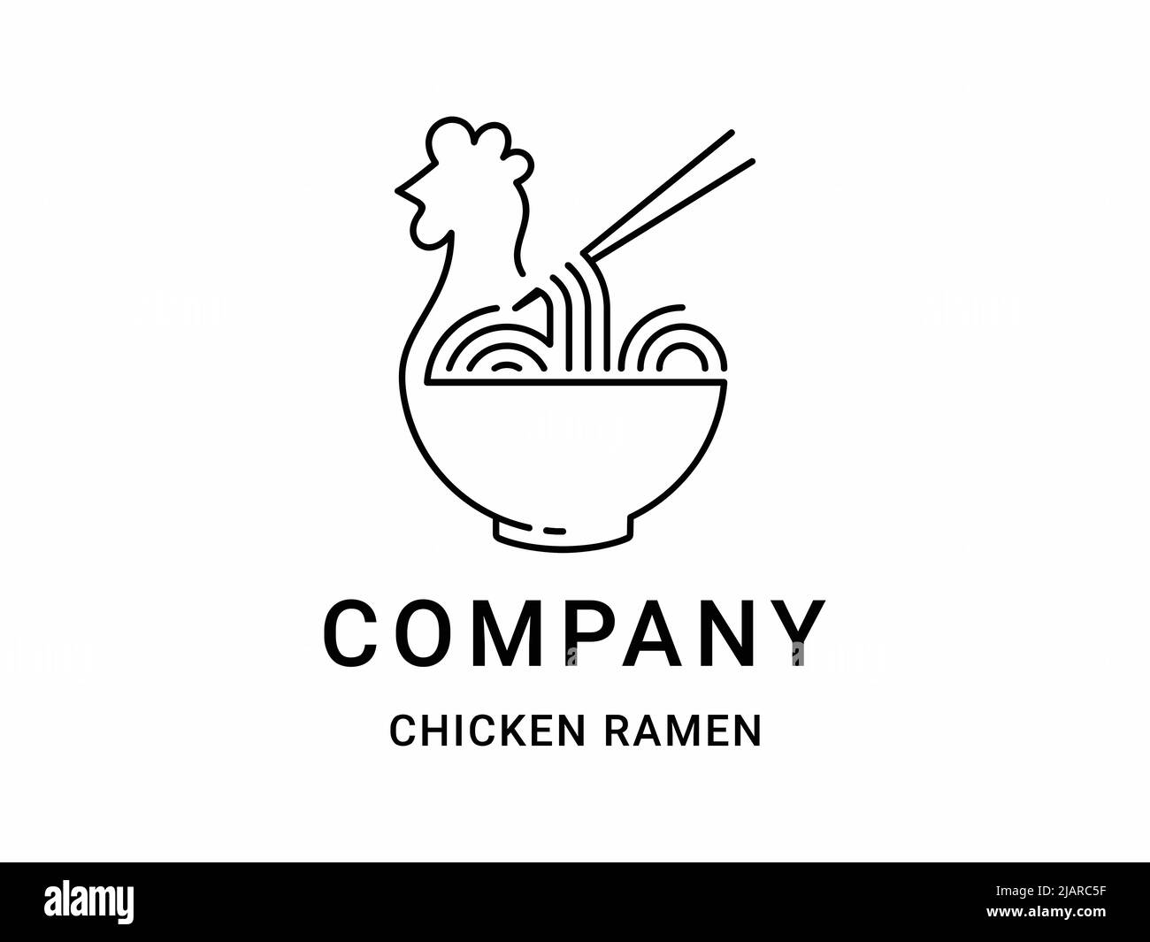 Chicken Ramen Food Minimalist Logo Template Stock Vector Image & Art ...