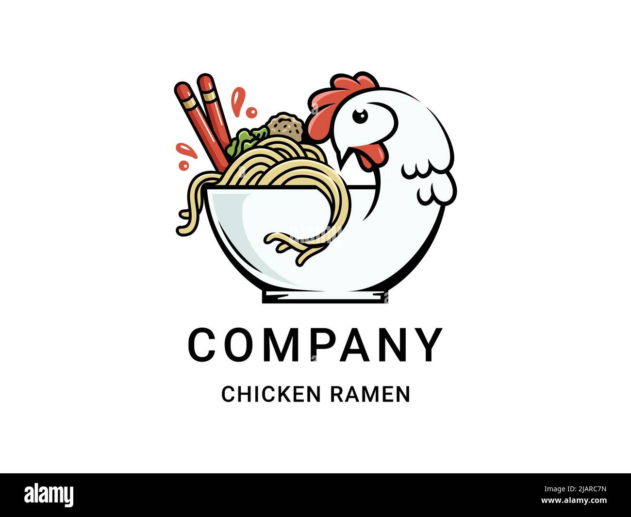 Chicken Ramen Food Logo Template Stock Vector Image & Art - Alamy