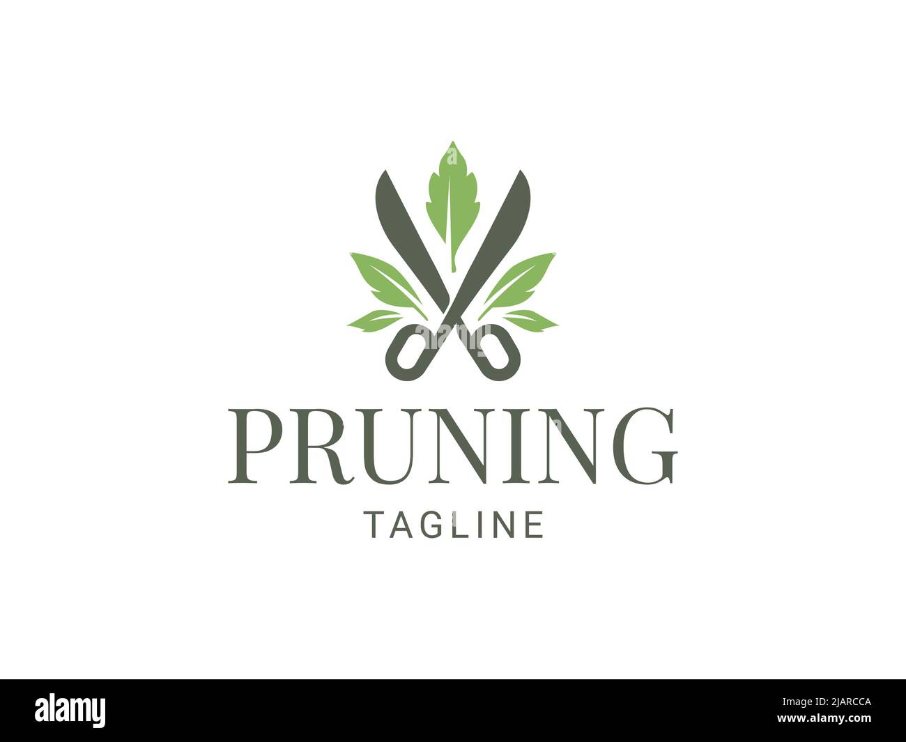 Pruning leaf modern gardening logo template Stock Vector Image & Art ...