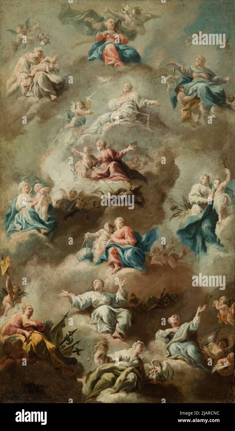 Allegorical Religious Scene with the Virgin Mary II unknown Stock Photo ...