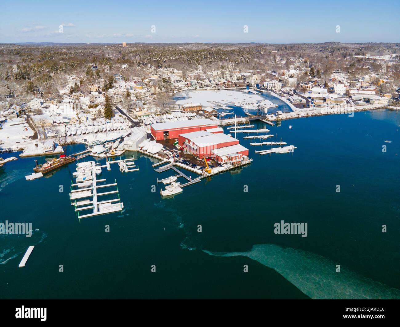 Manchester Marine and harbor aerial view in winter, Manchester by the ...
