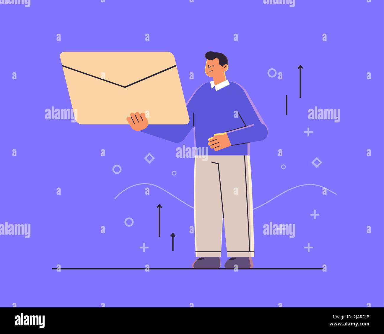 man holding paper envelope new mail message communication concept guy ...