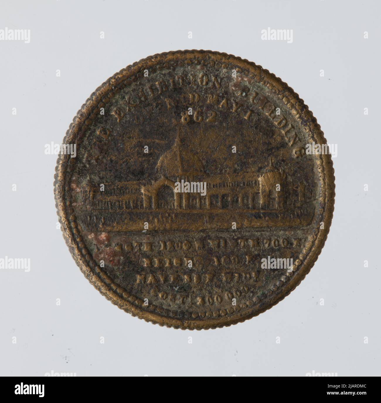 Commemorative token, The Exhibition Building Queen Victoria, 1862 Stock ...