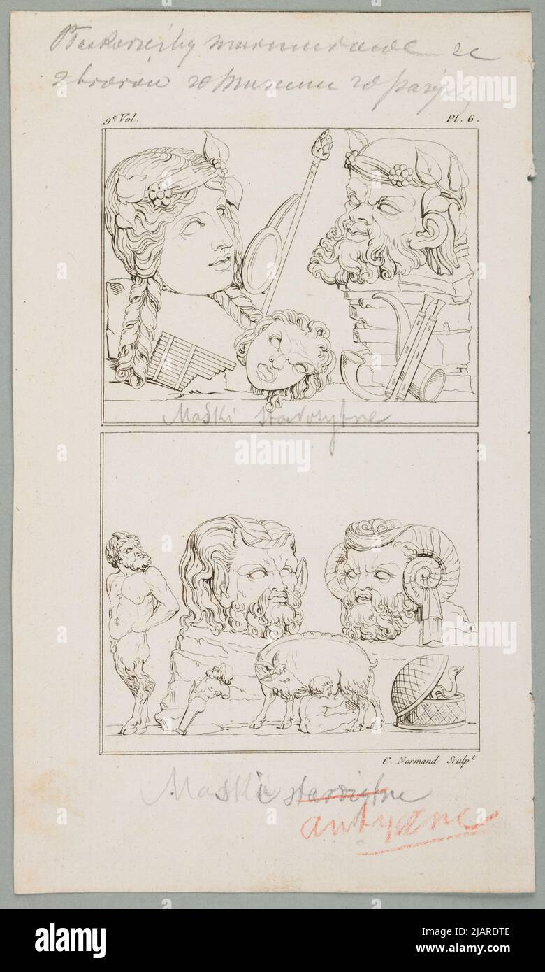 Antique masks (from the collection at the Paris museum) . Normand ...