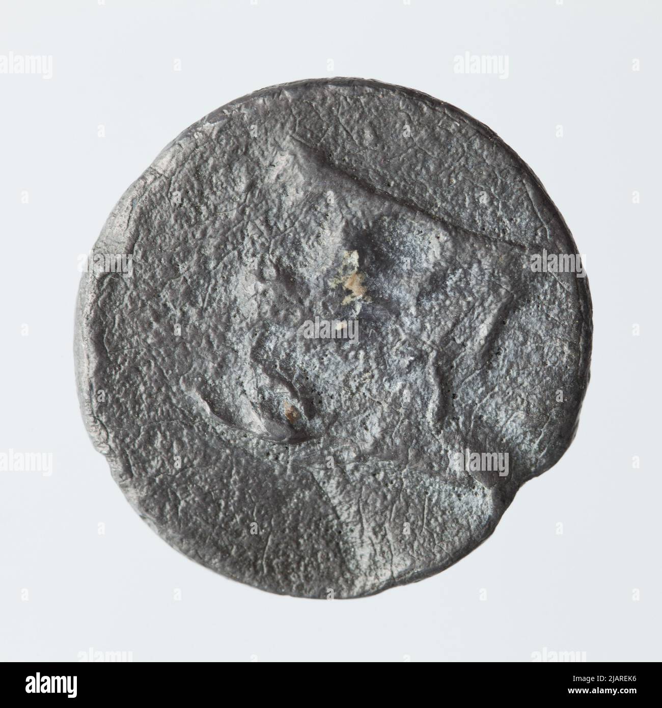 Lead medieval seal with a crown representation. unknown Stock Photo - Alamy