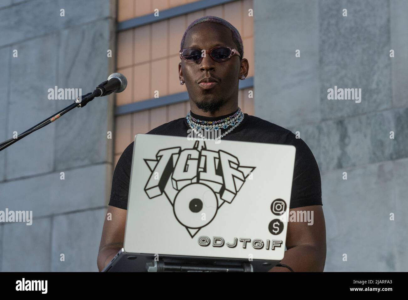 New York, NY - May 31, 2022: DJ TGIF performs with rapper NBHD Nick ...