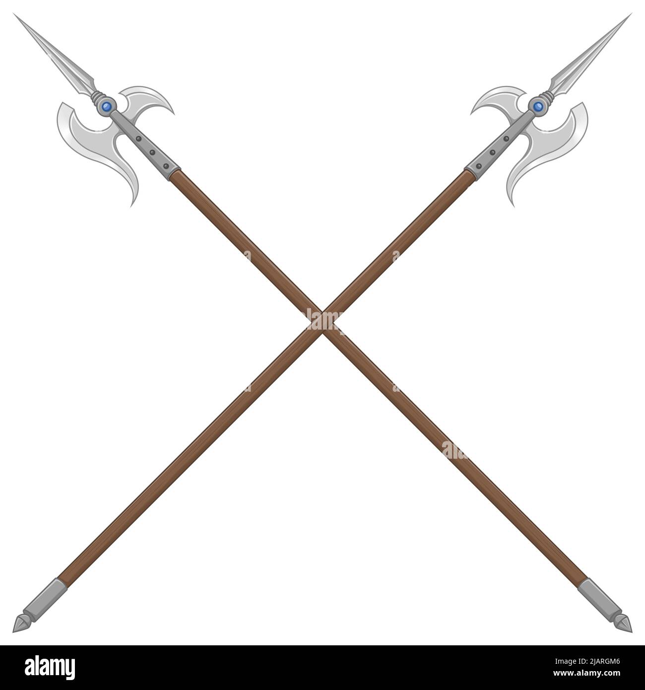 Middle ages illustration weapon Cut Out Stock Images & Pictures - Alamy