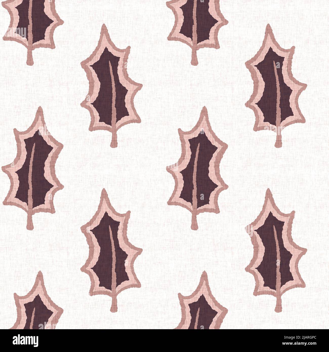 Gender neutral pink foliage leaf seamless raster background. Simple ...