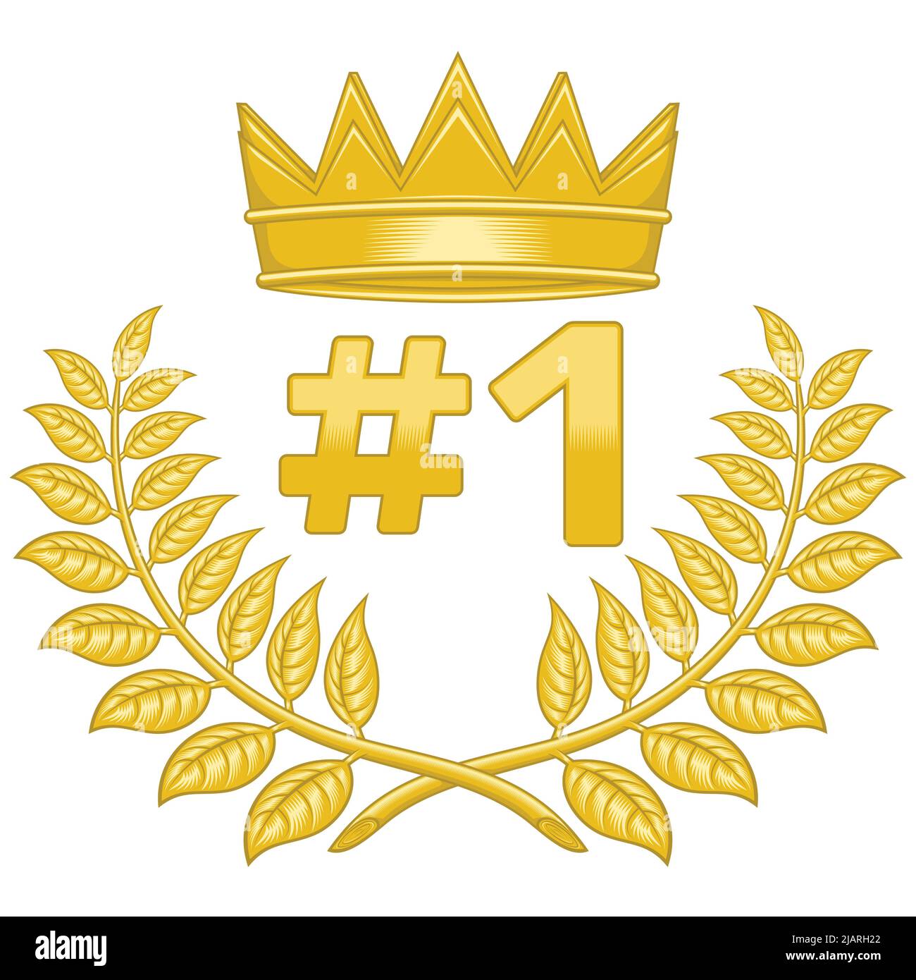 Laurel wreath vector design with royal crown, crowns to award winners ...
