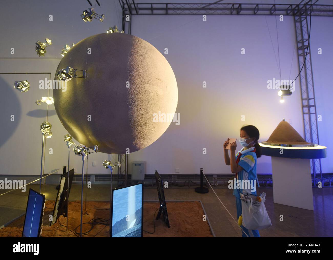 HANGZHOU, CHINA - JUNE 1, 2022 - Visitors view the multimedia art ...