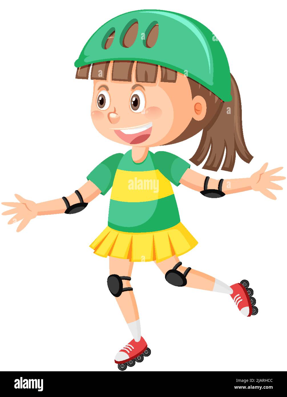 Cute girl on inline skates illustration Stock Vector Image & Art - Alamy