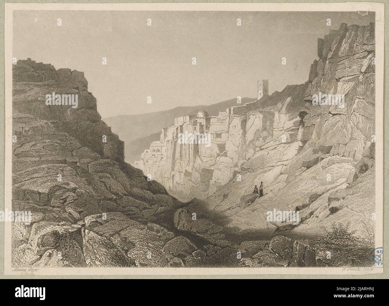 View of a city carved in the rocks Geyer, Alexius , French, William ...