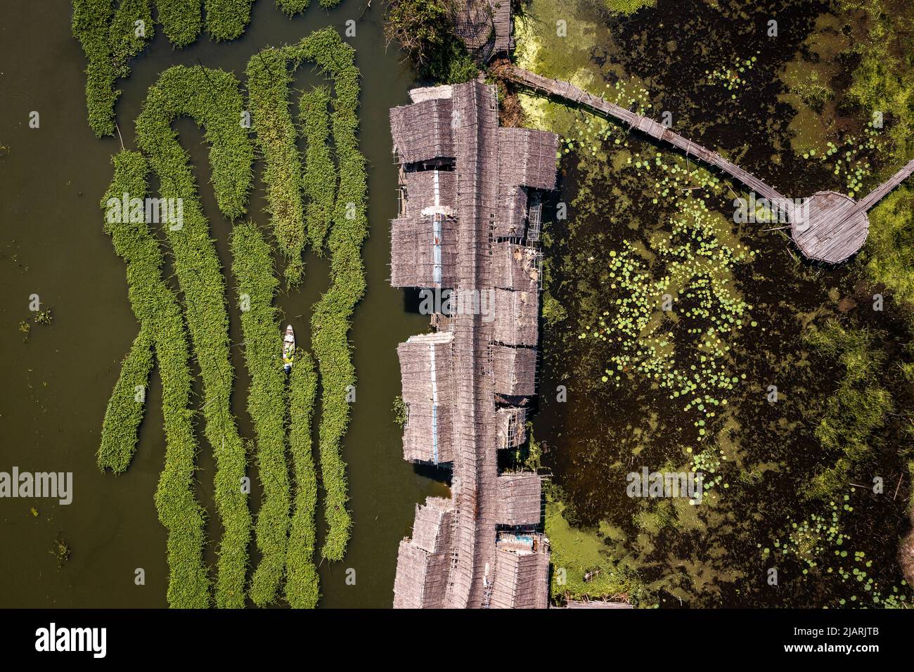 Thailand floating market aerial hi-res stock photography and images - Alamy