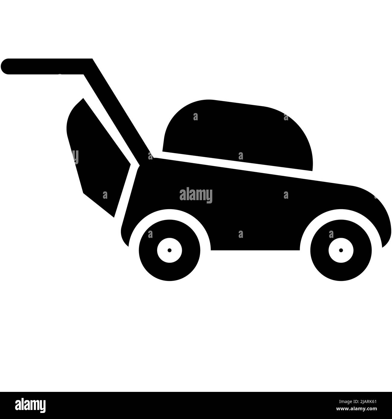 lawn mower icon on white background. garden elements. flat style Stock ...