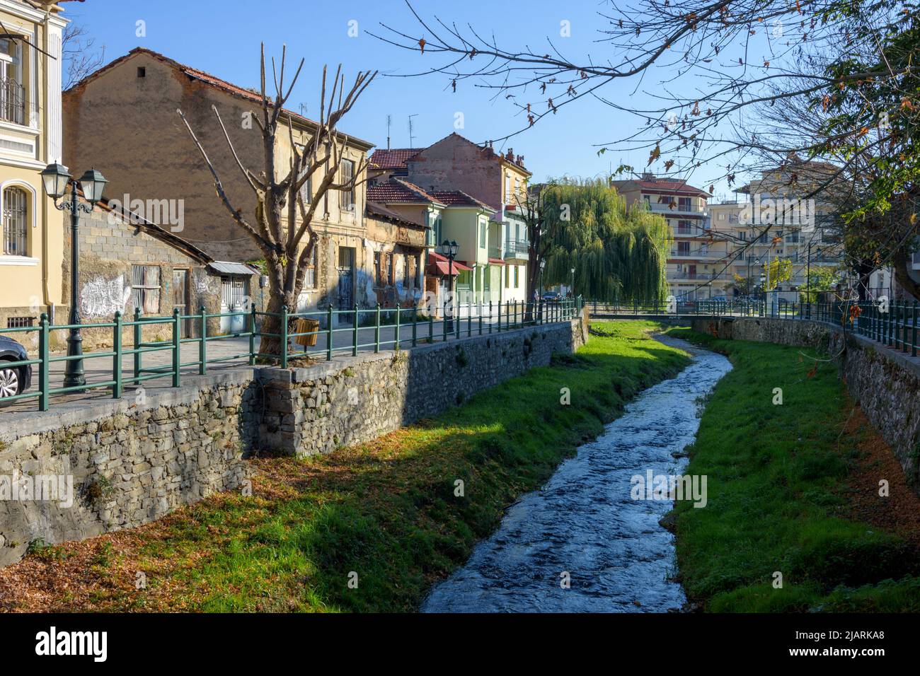Beautiful neoclassical buildings at a famous winter destination ...