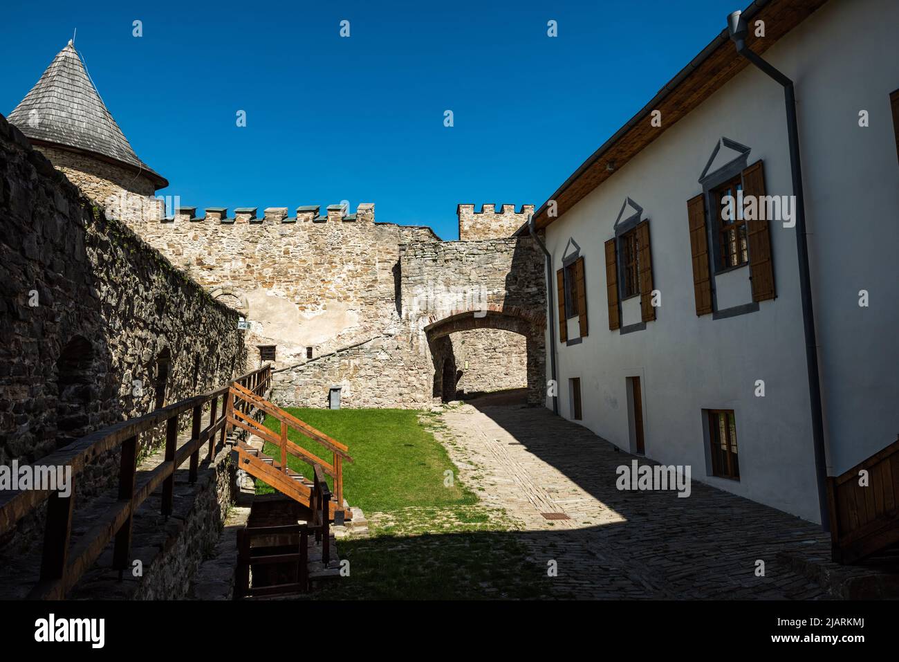 Stara Lubovna Castle in Slovakia. Exterior of open air museum, Slovak ...