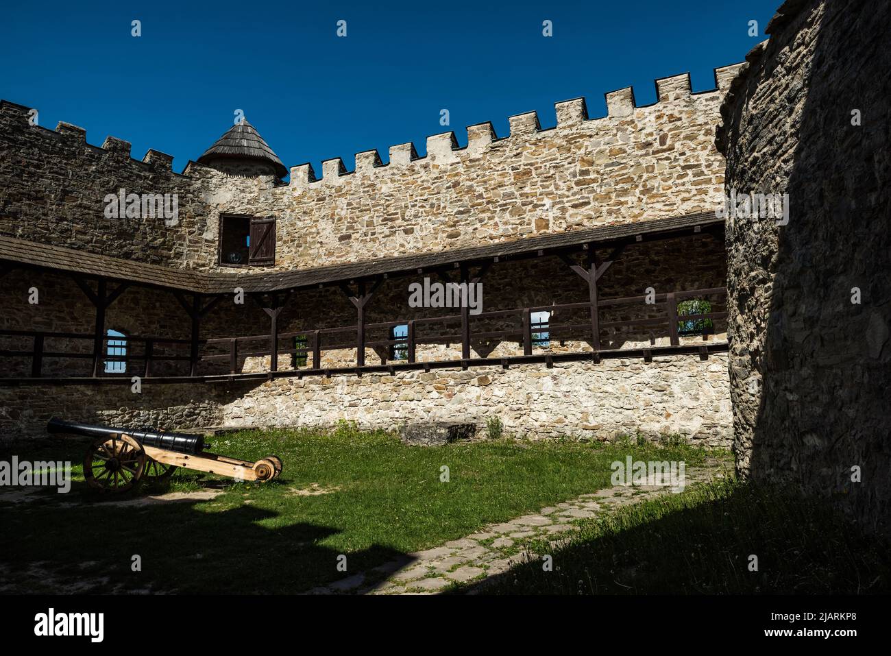 Stara Lubovna Castle in Slovakia. Exterior of open air museum, Slovak ...