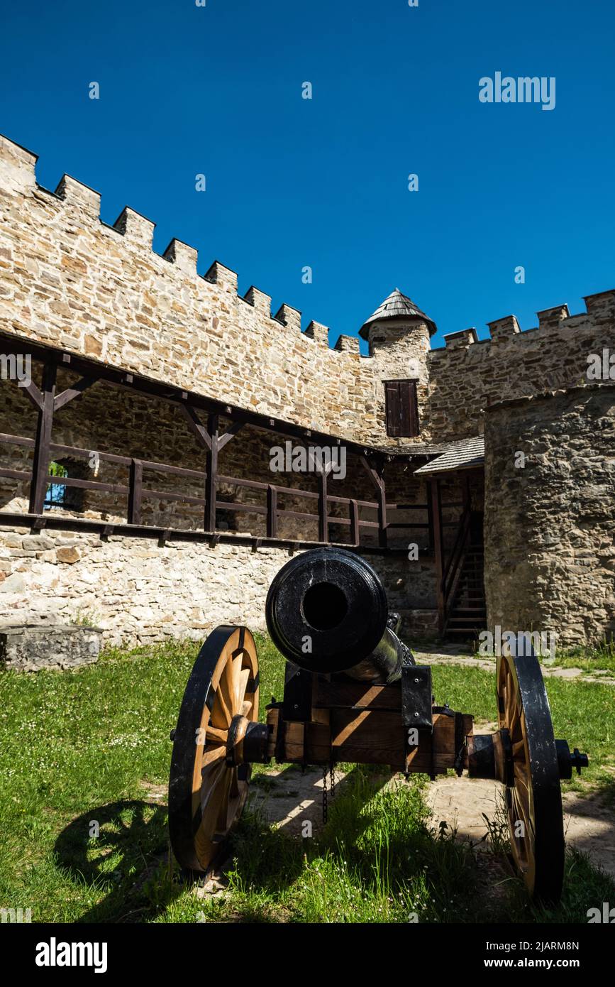 Stara Lubovna Castle in Slovakia. Exterior of open air museum, Slovak ...