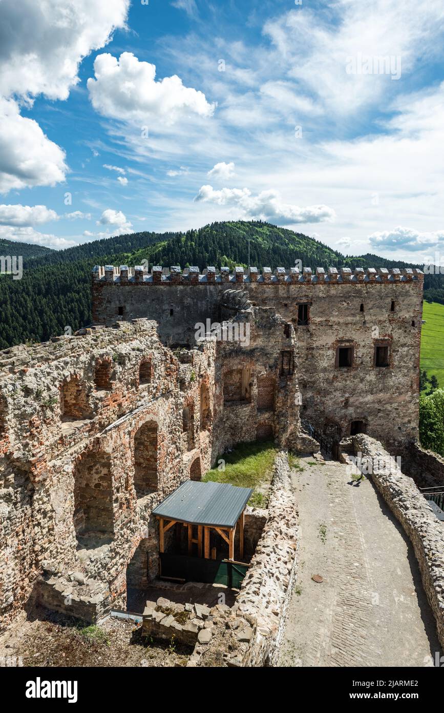 Stara Lubovna Castle in Slovakia. Exterior of open air museum, Slovak ...