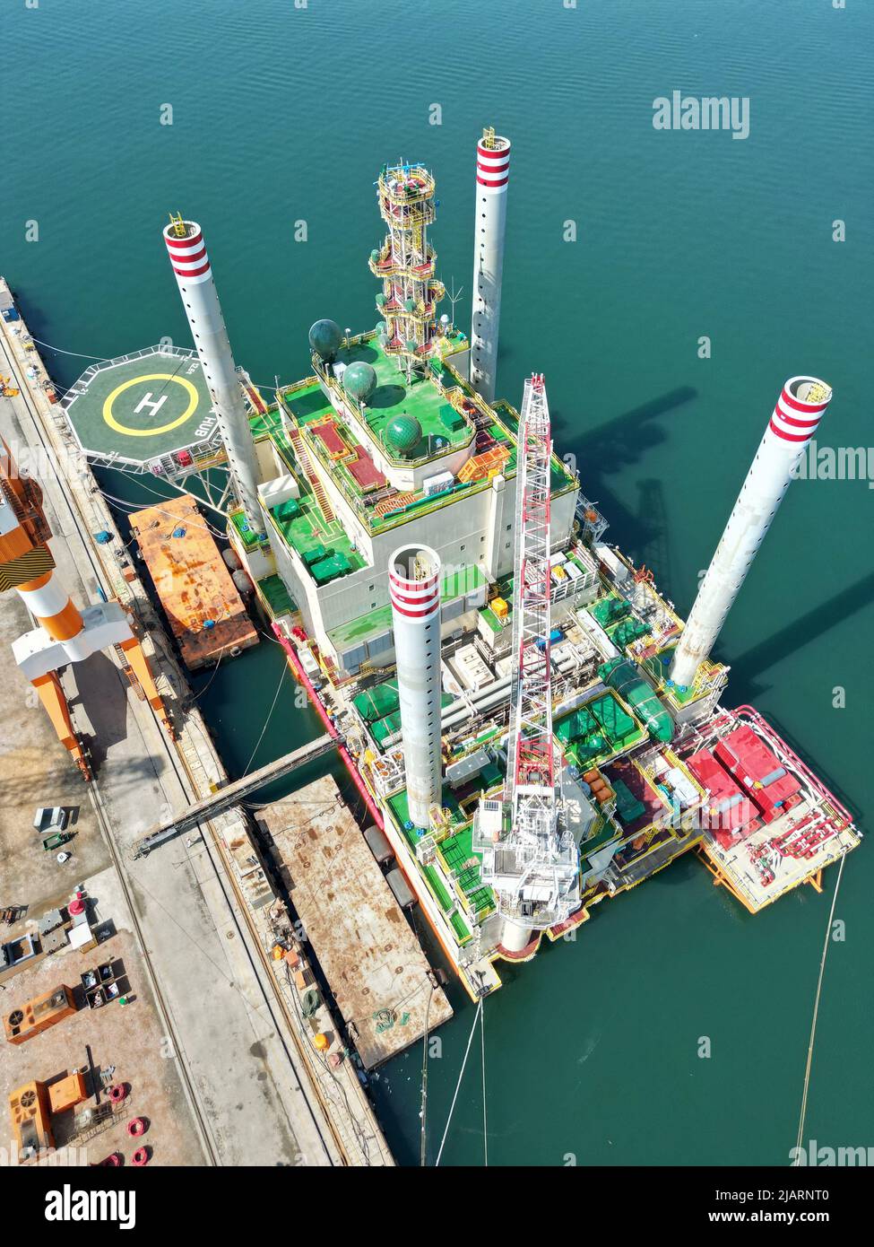 YANTAI, CHINA - JUNE 1, 2022 - GTA Hub QU, a high-end jack-up living ...