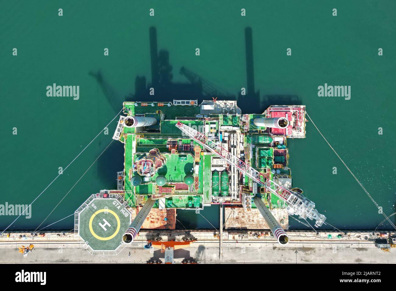 YANTAI, CHINA - JUNE 1, 2022 - GTA Hub QU, a high-end jack-up living ...