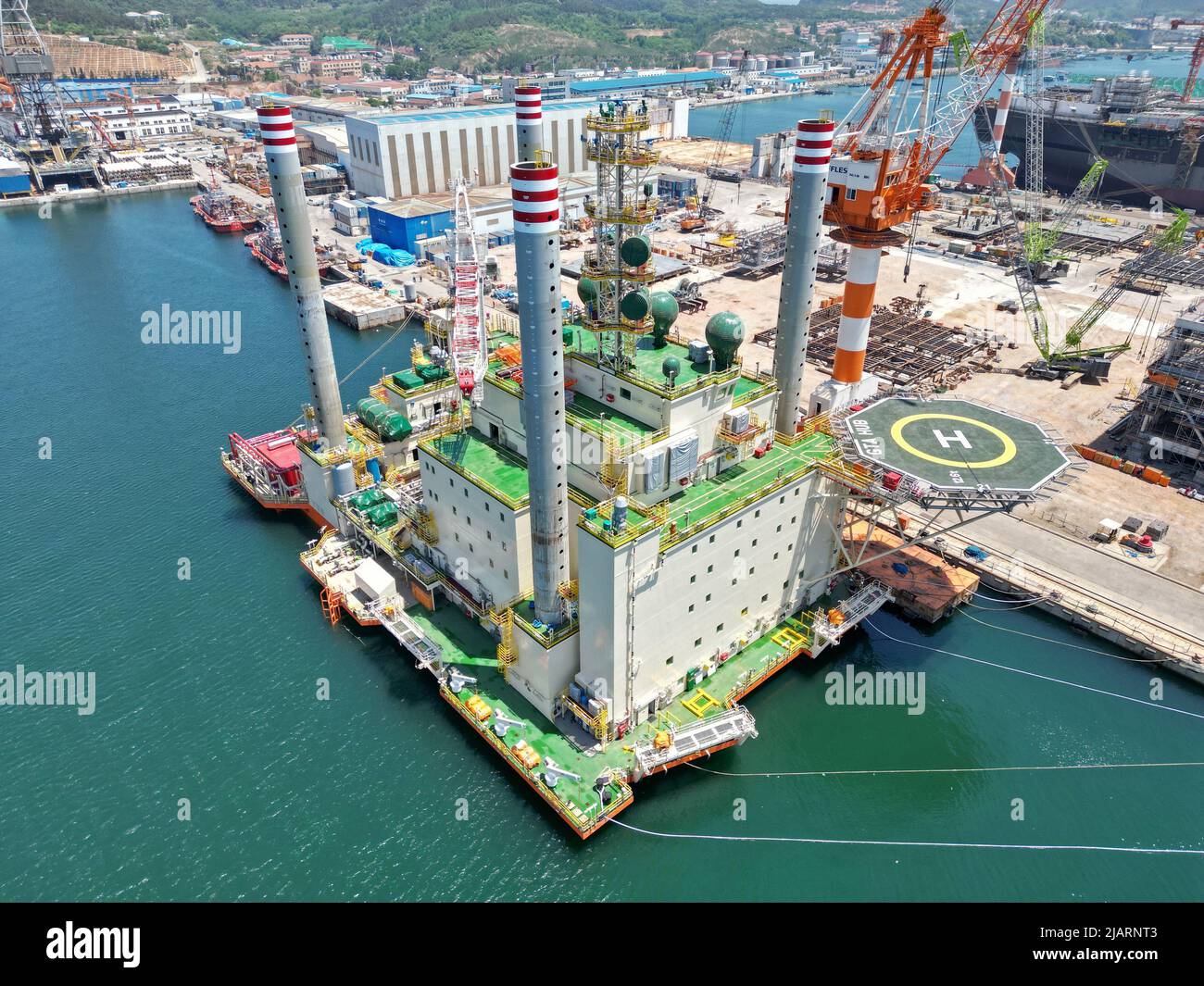 YANTAI, CHINA - JUNE 1, 2022 - GTA Hub QU, a high-end jack-up living ...