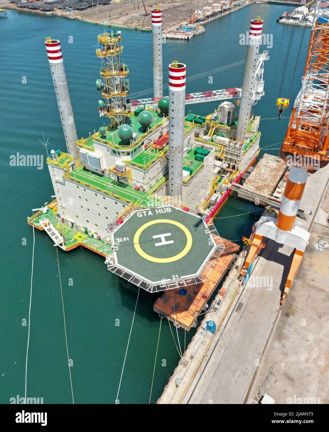 YANTAI, CHINA - JUNE 1, 2022 - GTA Hub QU, a high-end jack-up living ...