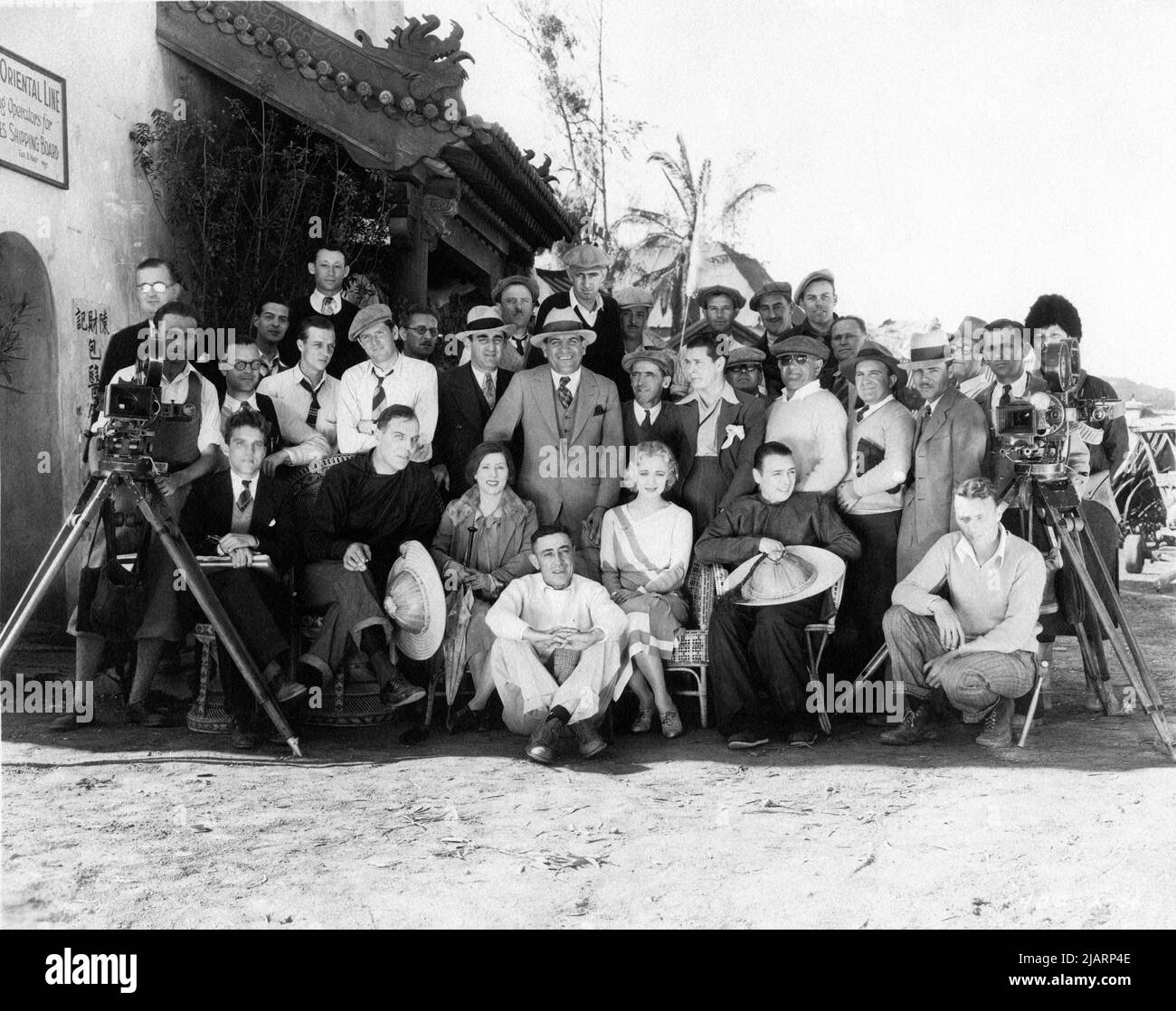 Director CHARLES REISNER (centre) in Cast and Crew pose with KARL DANE ...