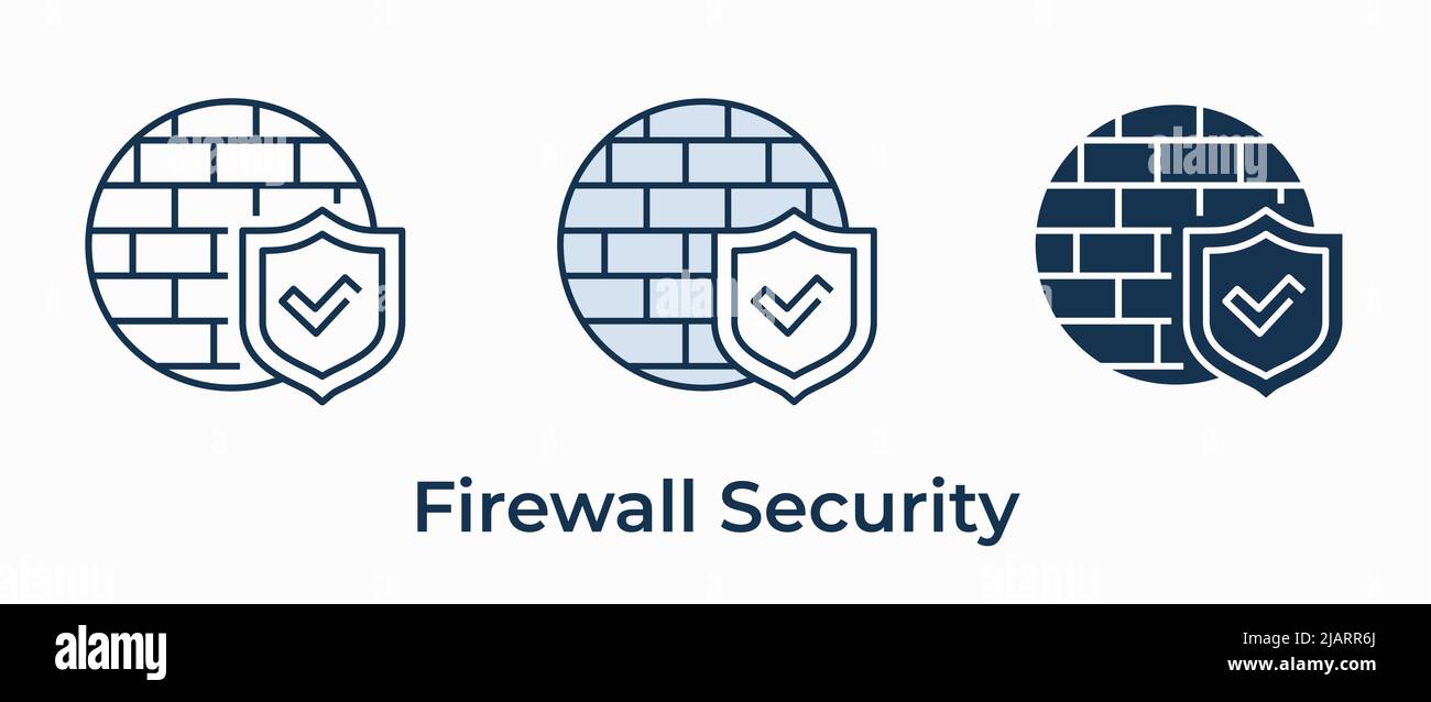 Firewall security icon. Black vector illustration isolated on white ...