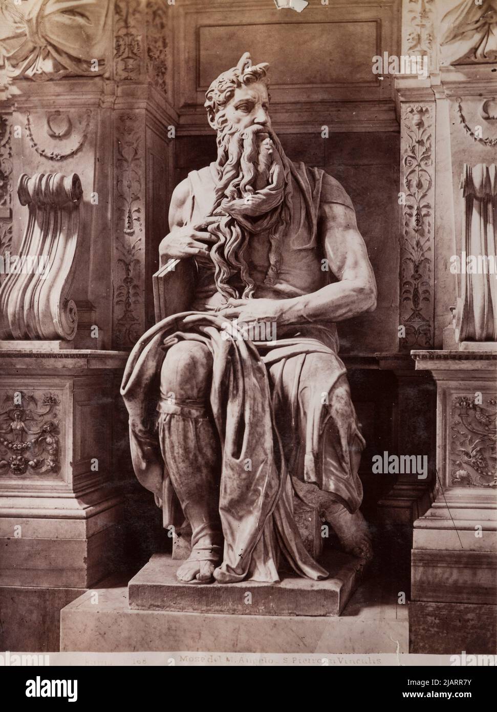 Rome – Statue of Moses by Michelangelo Summer, Giorgio (Georg) (1834 ...