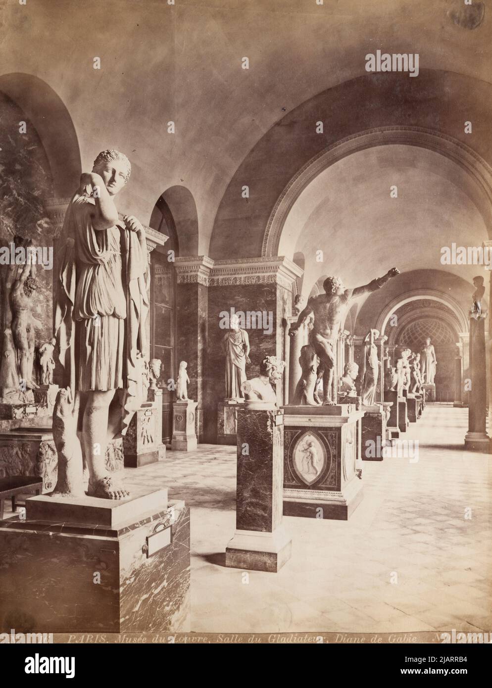 PARIS The Louvre gallery of ancient sculptures the Gladiator's Hall ...
