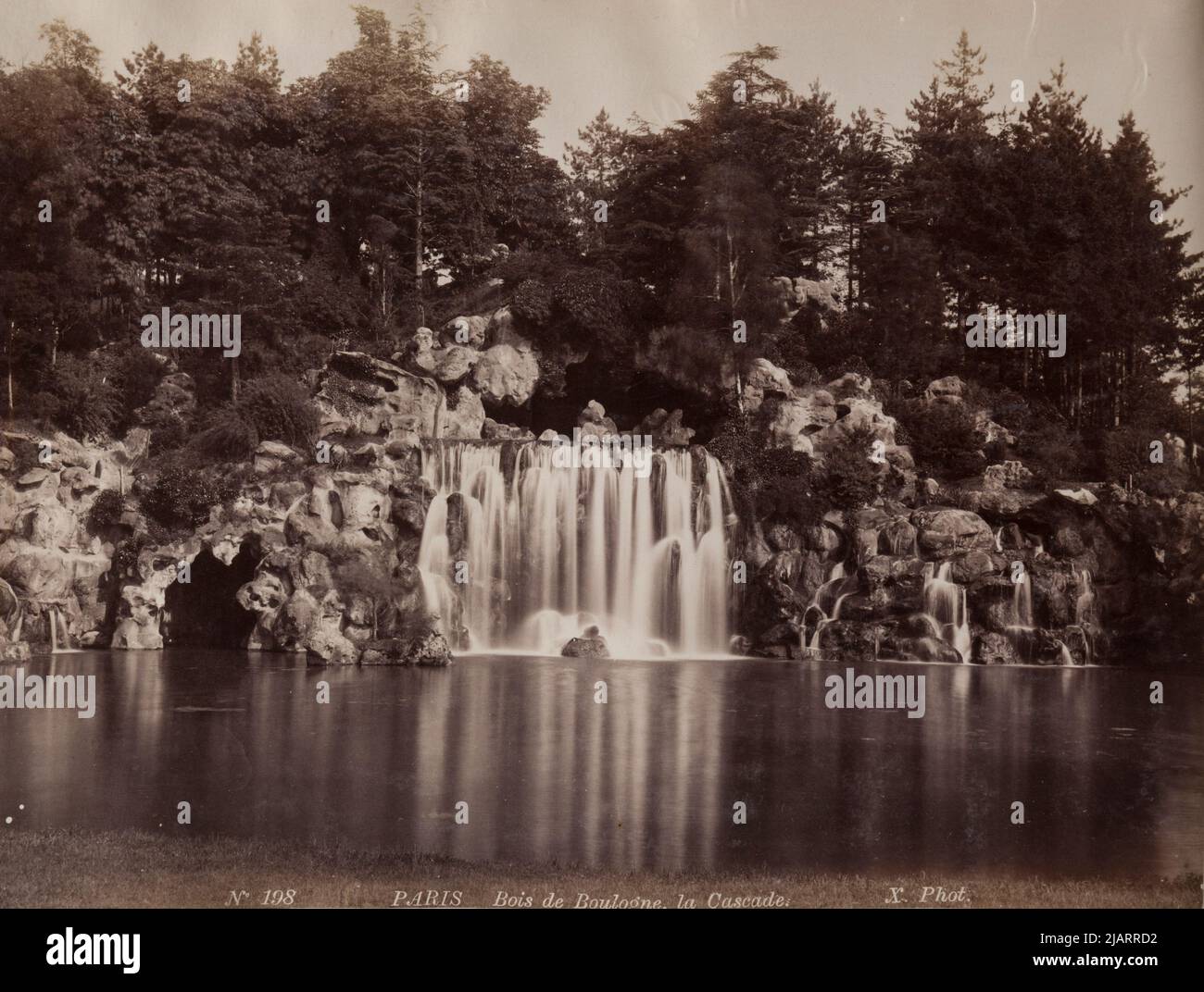 PARIS The Forest of Boulogne waterfall (cascade) unknown Stock Photo ...