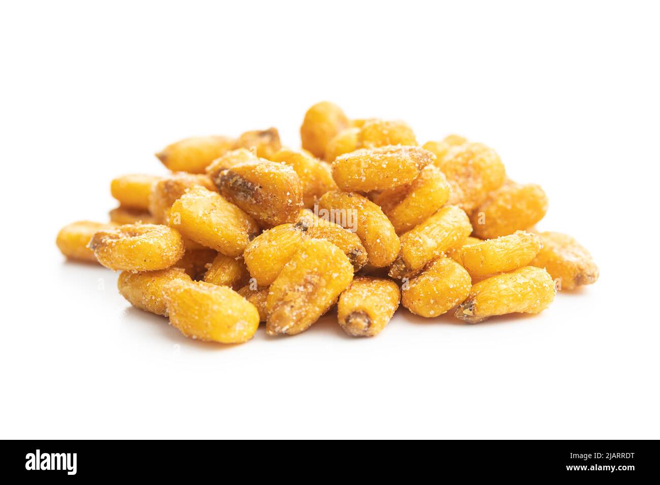 Roasted salted corn snack isolated on a white background Stock Photo ...
