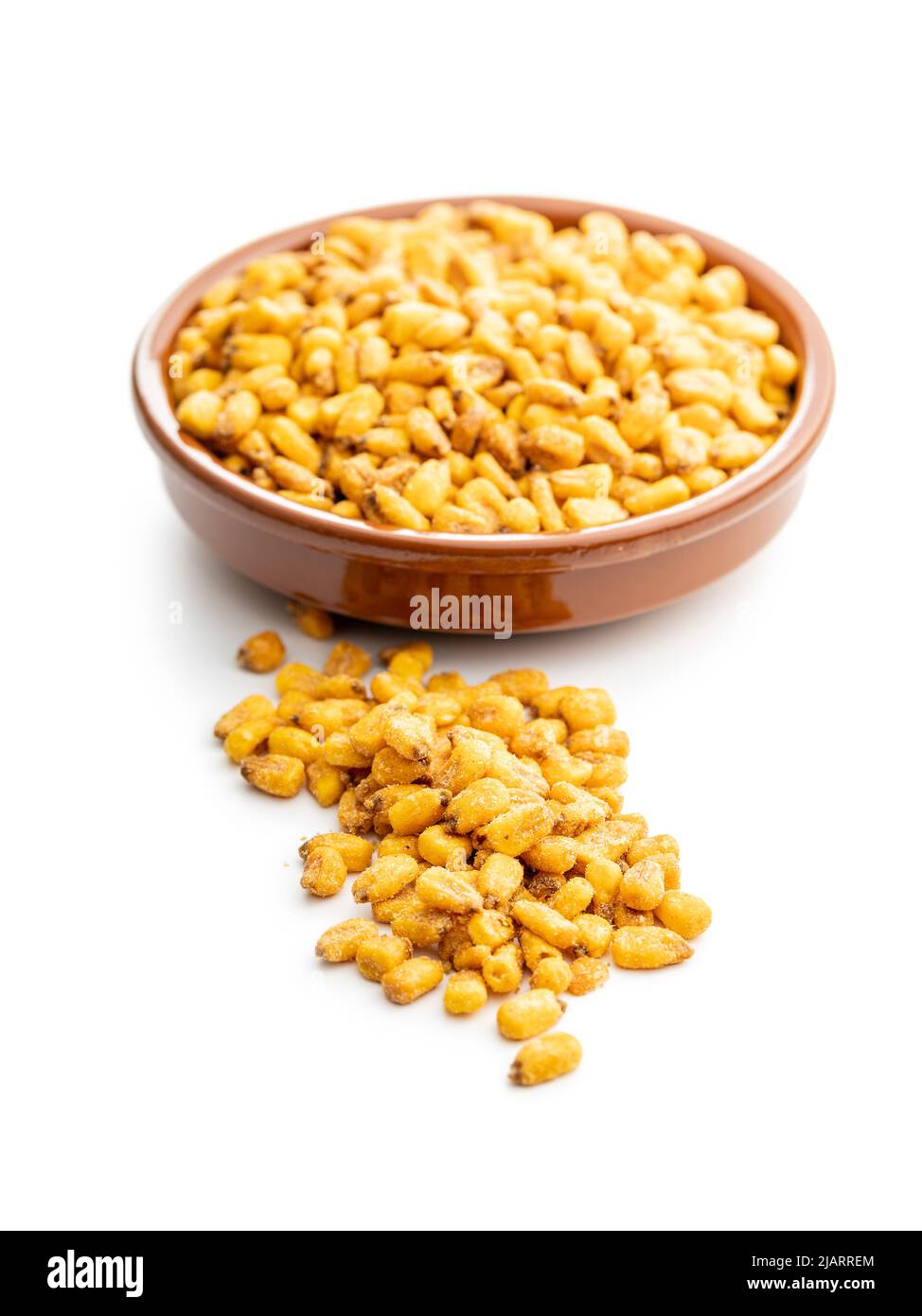 Roasted salted corn snack isolated on a white background Stock Photo ...