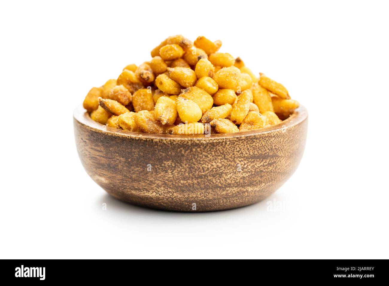Roasted salted corn snack in bowl isolated on a white background Stock ...
