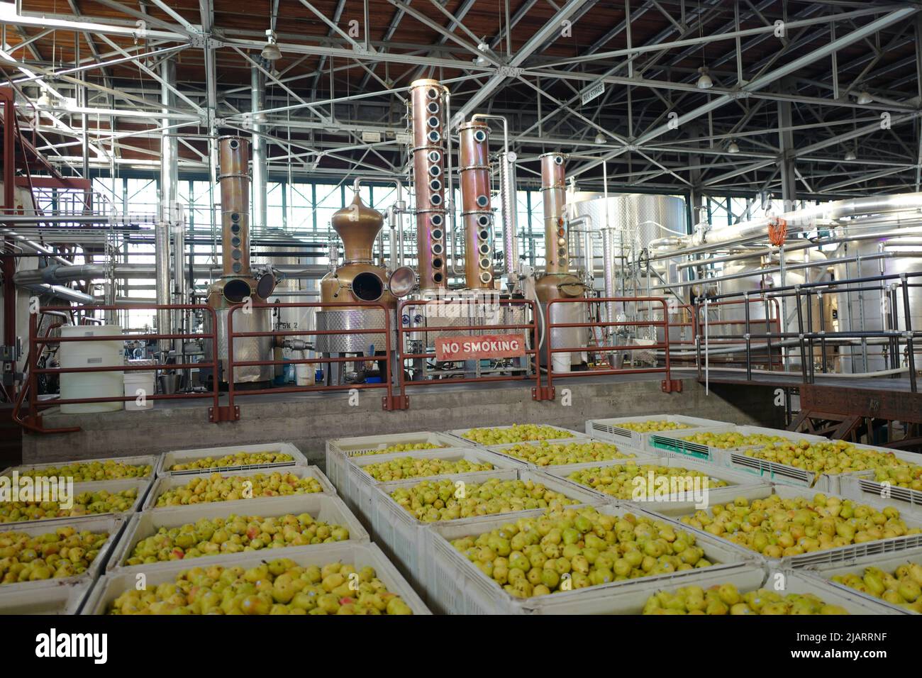 Distillation equipment at St. George Distillery in Almaden, California ...