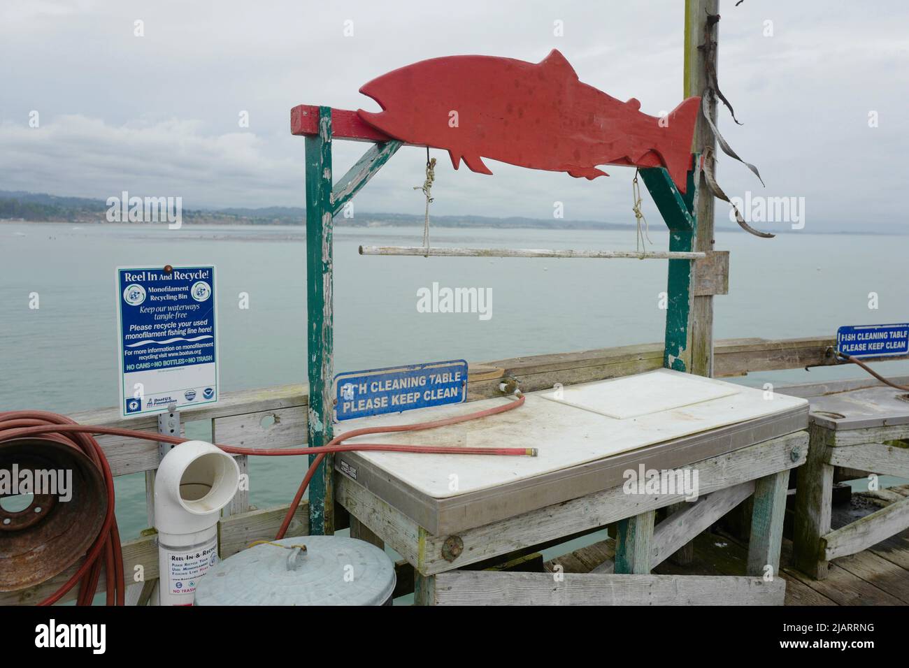 Fish cleaning station on the pier at Capitola, California Stock Photo ...