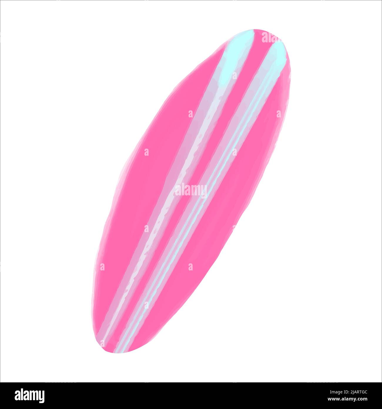 Vector Blue and pink surfboard painted in watercolor. Summer ...
