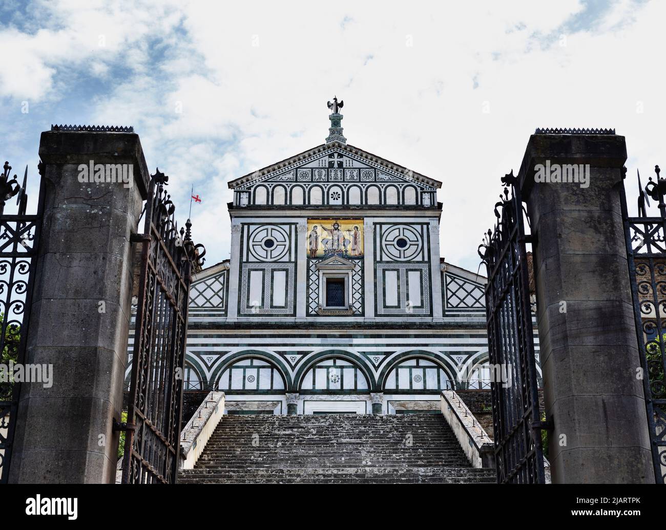 Abbey of San Miniato al Monte in Florence , Tuscany , considered one of ...
