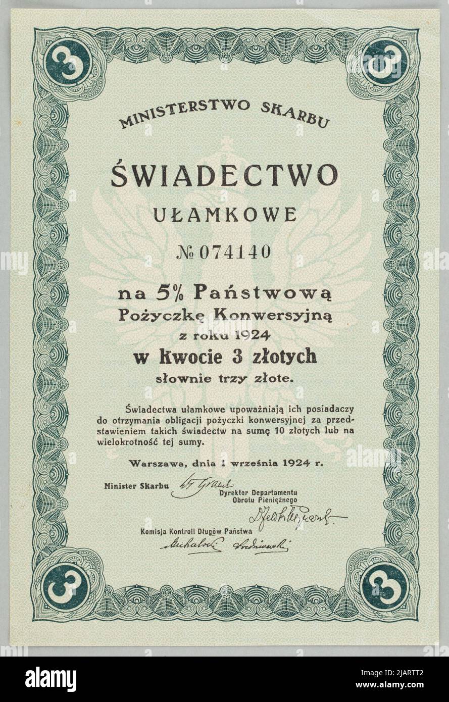 Treasury certificate hi-res stock photography and images - Alamy