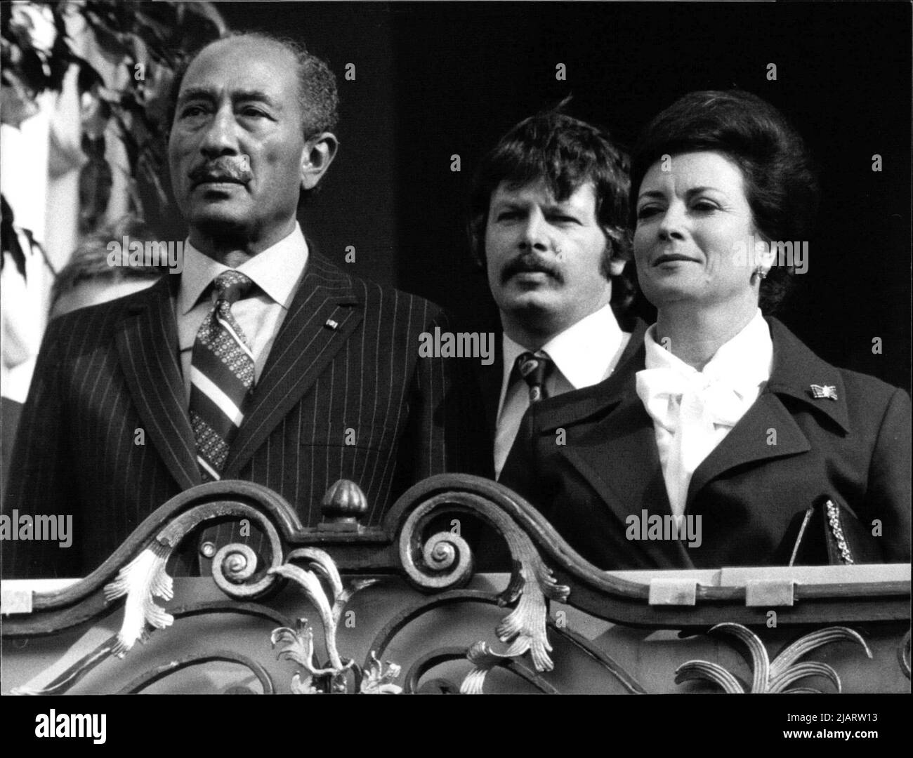Staatspräsident Anwar Sadat und seine Frau Jehan Sadat bei ihrem ...