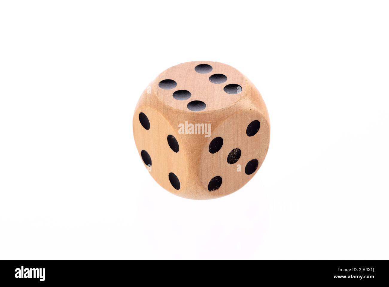 Big wooden dice isolated on white background Stock Photo - Alamy