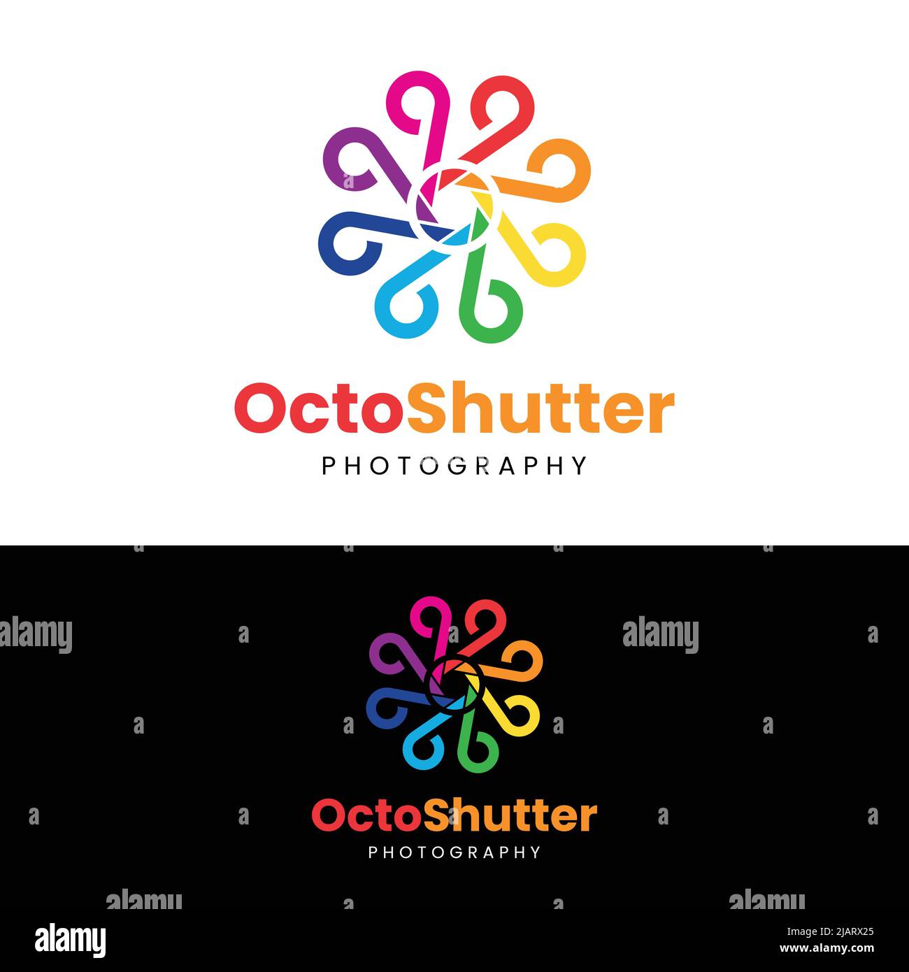 Octopus Shutter Aperture Camera Photography Logo Design Template ...