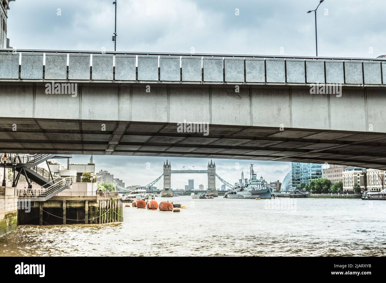Tower Bridge from under London Bridge Stock Photo - Alamy