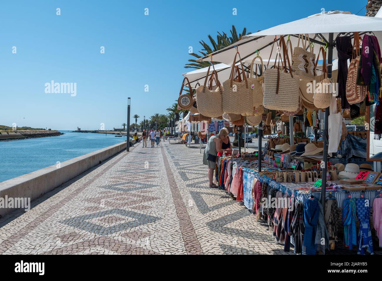 Lagos, Portugal. 2022 May 06 . Panorama of the promenade of the tourist ...