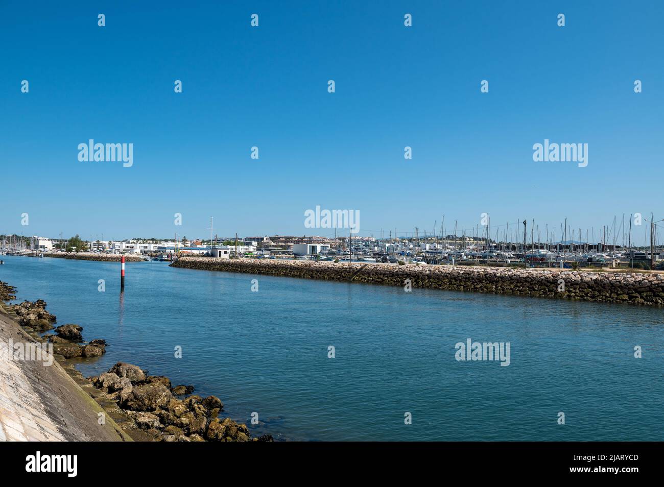 Lagos, Portugal. 2022 May 06 . Panorama of the promenade of the tourist ...